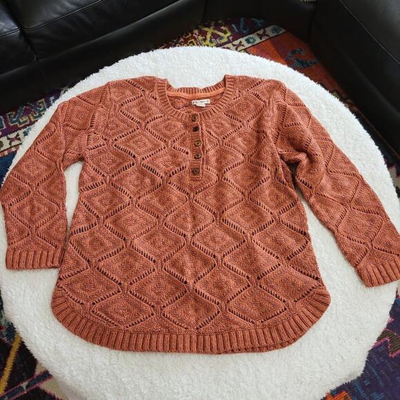 Ruff Hewn | Sweaters | Ruff Hewn Chunky Burnt Orange Button Sweater ...